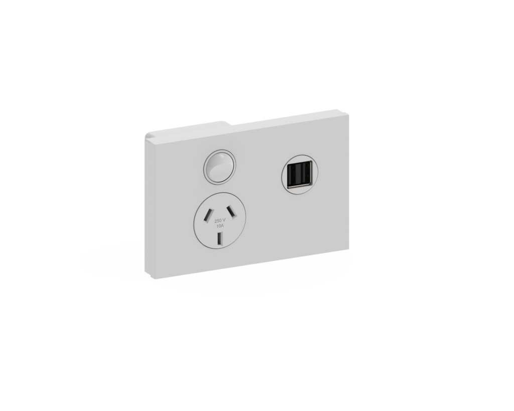 Single switch 10A GPO with 2x USB A outlets – 4A shared | CMS ...