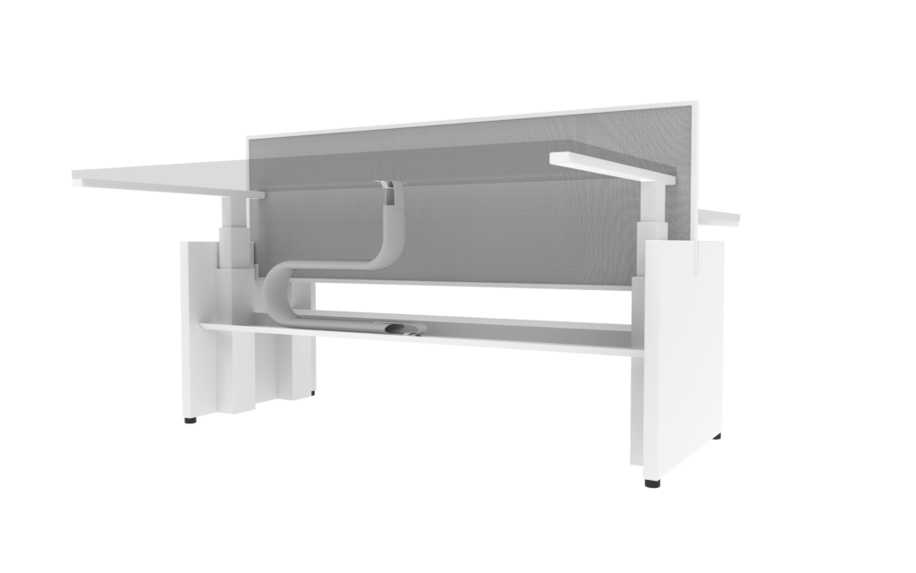 Cable Shute 39”- Height Adjustable Desk Kit with 2x Fixing Brackets ...