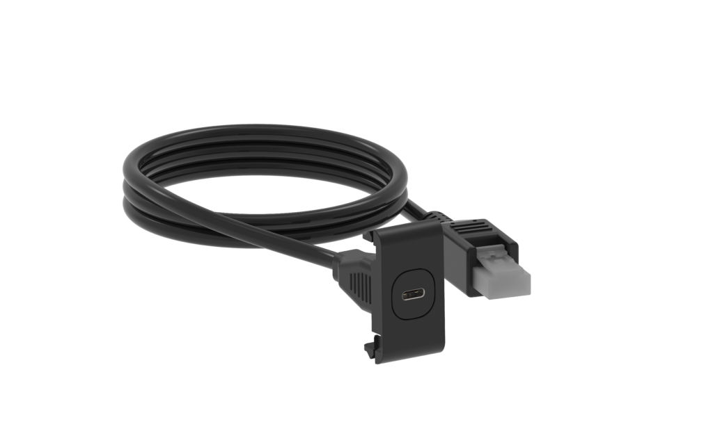 100W Charger + 1500mm Type C adapter lead with 25mm Data Tile – Black ...